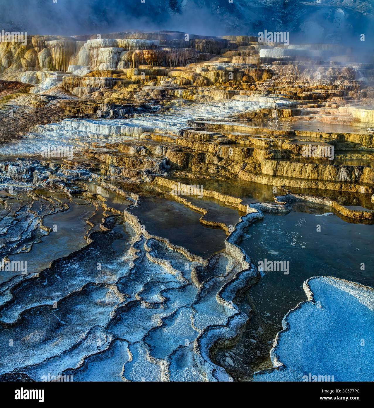 Travertine terraces hot springs in hi-res stock photography and images ...