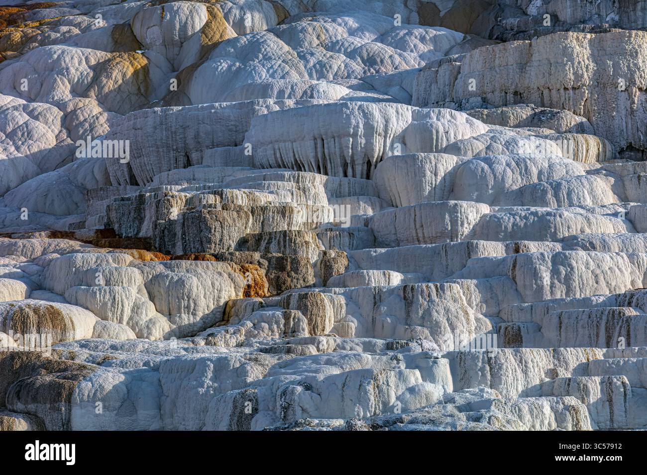 Travertine Terraces of Mammoth Hot Springs in Yellowstone National Park ...