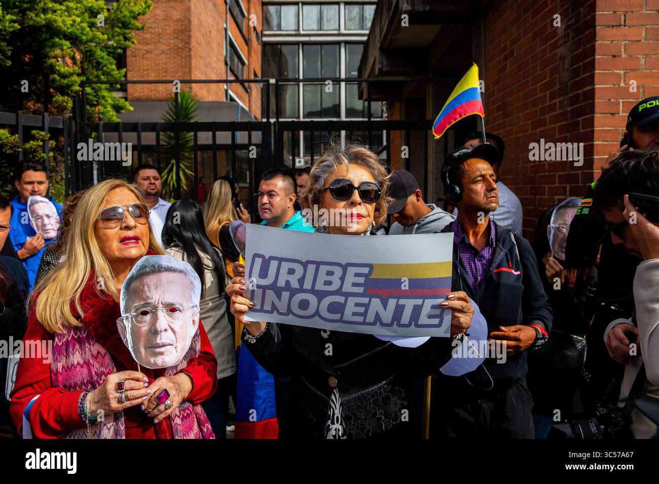 Uribe supporters protest hi-res stock photography and images - Alamy