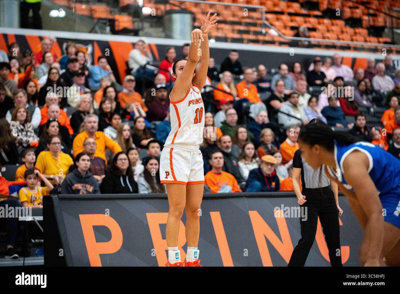 PRINCETON, NJ - Skye Belker (10) shoots a three pointer for the ...