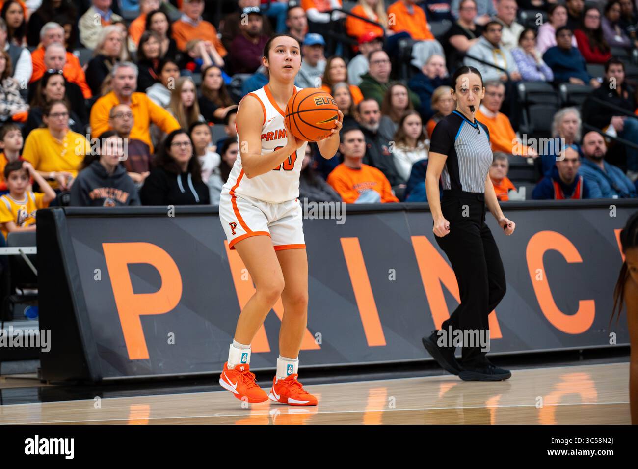 PRINCETON, NJ - Skye Belker (10) shoots a three pointer for the ...