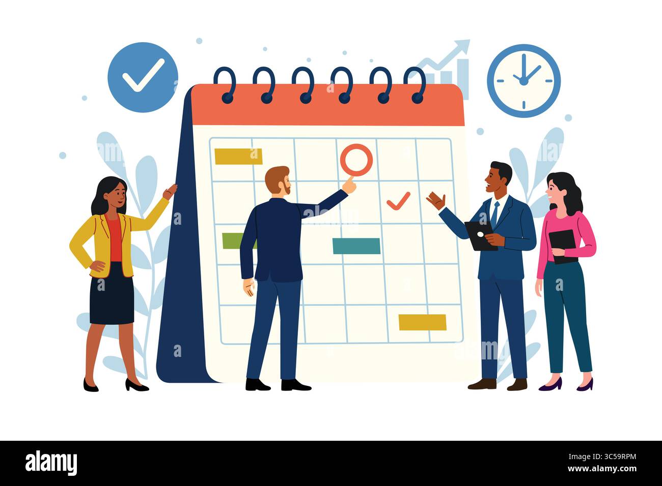 Vector woman planning schedule Stock Vector Images - Alamy