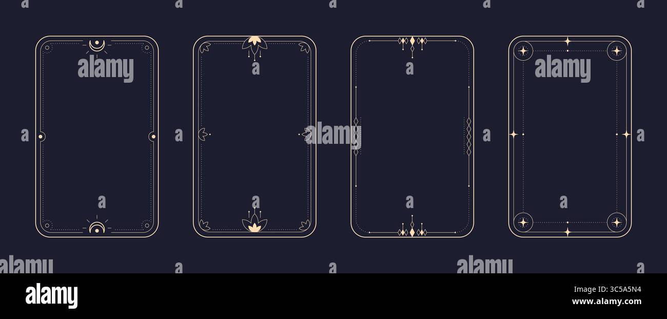 Tarot frame collection with mystical decorative borders for spiritual ...