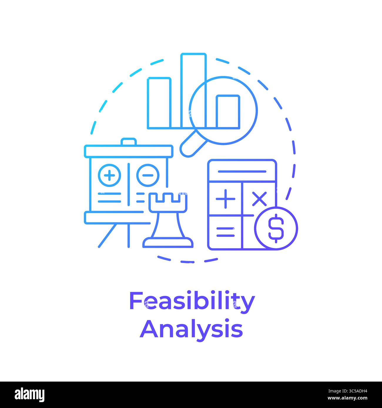 Feasibility analysis blue gradient concept icon Stock Vector Image ...