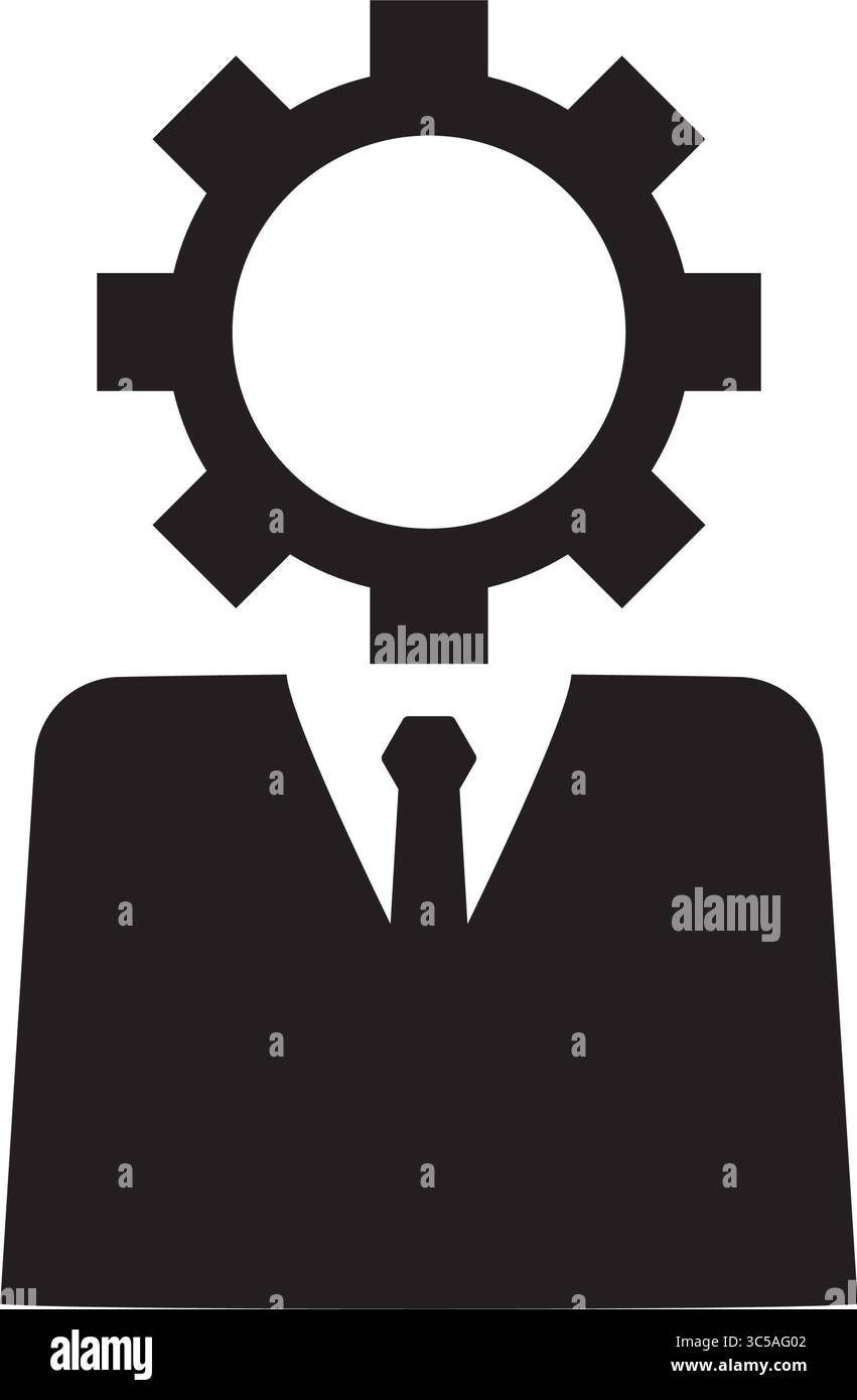 Employee management icon - business man gear icon Stock Vector Image ...