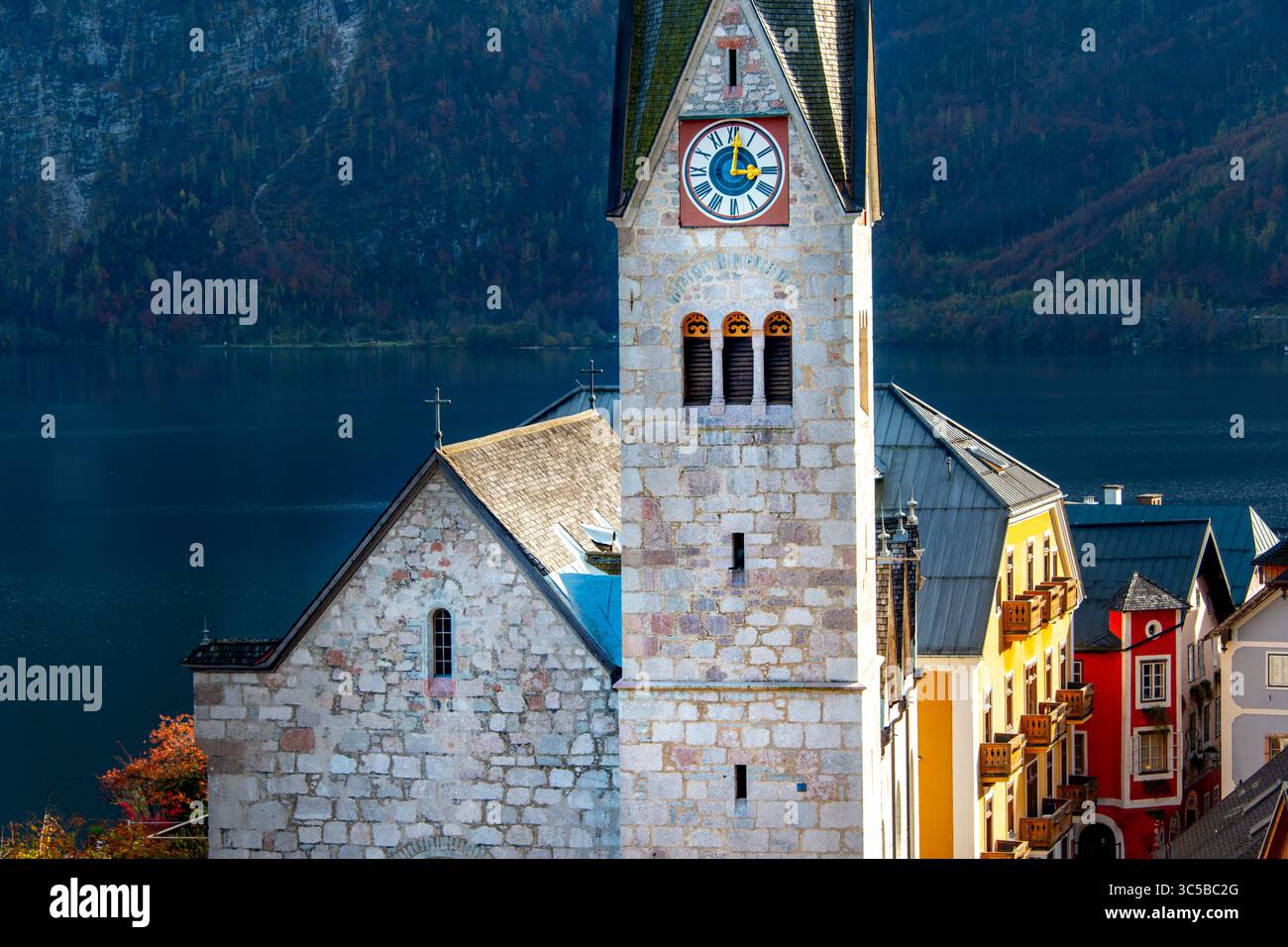 Evangelical Church of Hallstatt - Austria Stock Photo - Alamy