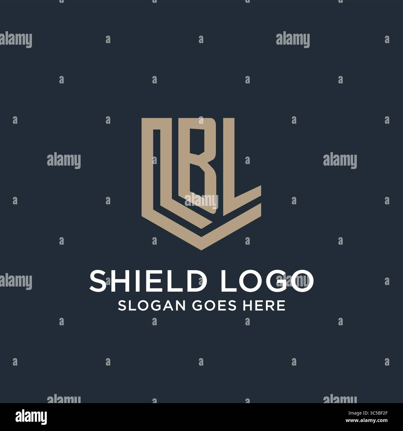 Initial BL logo shield guard shapes logo idea vector graphic vector ...