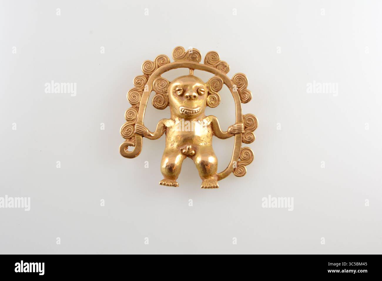 Ancient Pre-Columbian Art: Gold Scupture of a Monkey from Panama Stock ...