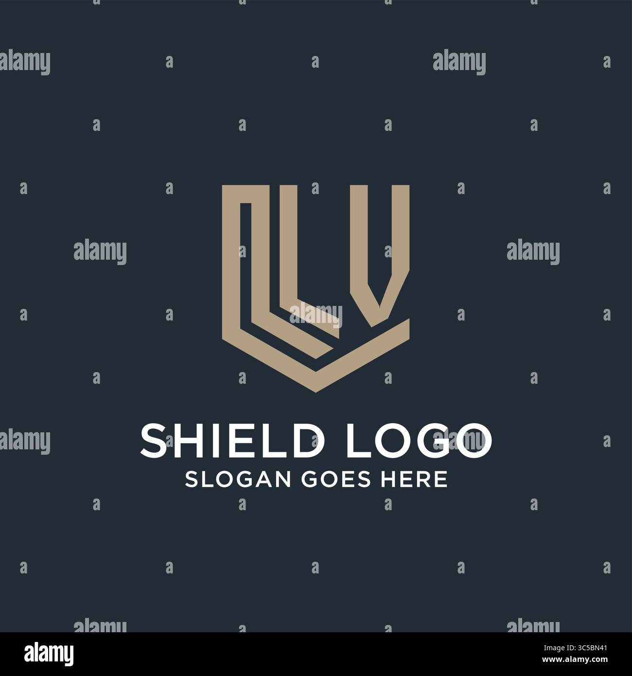 Initial LV logo shield guard shapes logo idea vector graphic vector ...