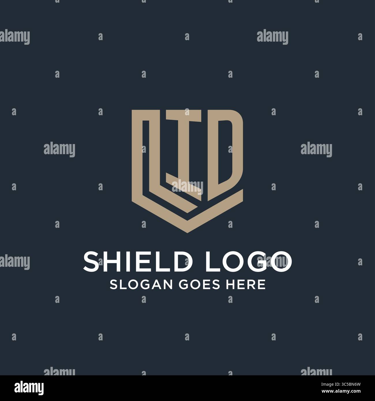 Initial ID logo shield guard shapes logo idea vector graphic vector ...