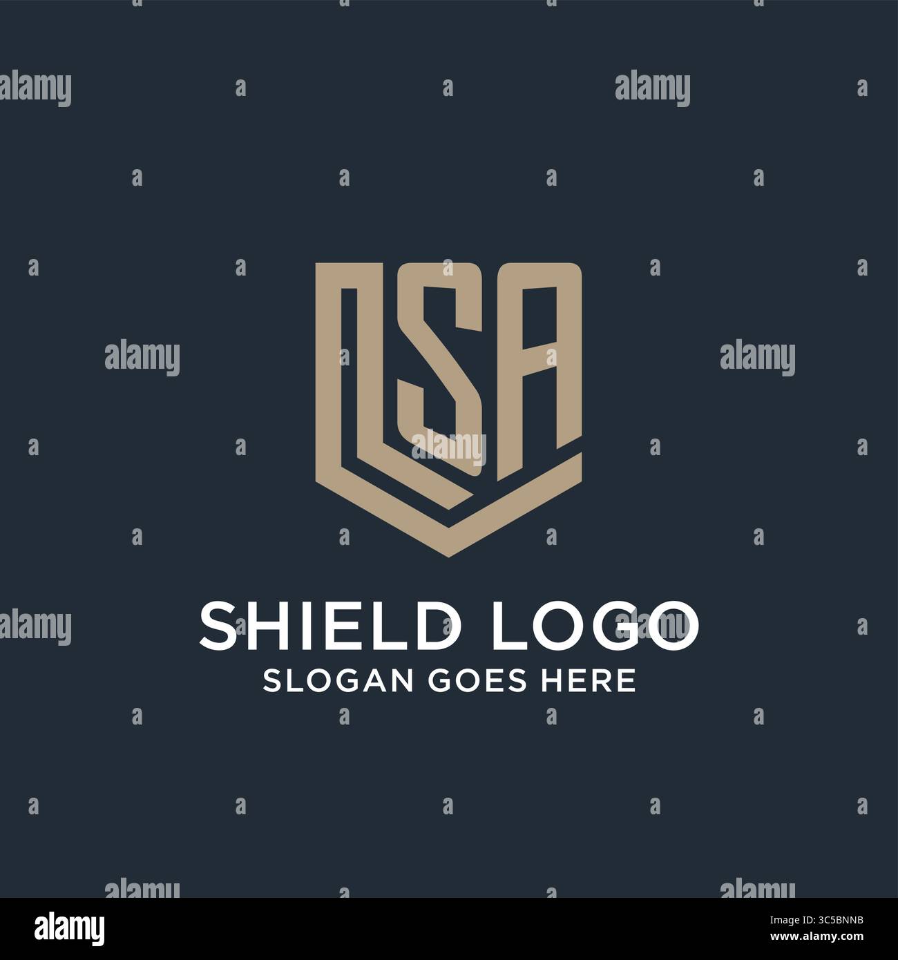 Initial SA logo shield guard shapes logo idea vector graphic vector ...