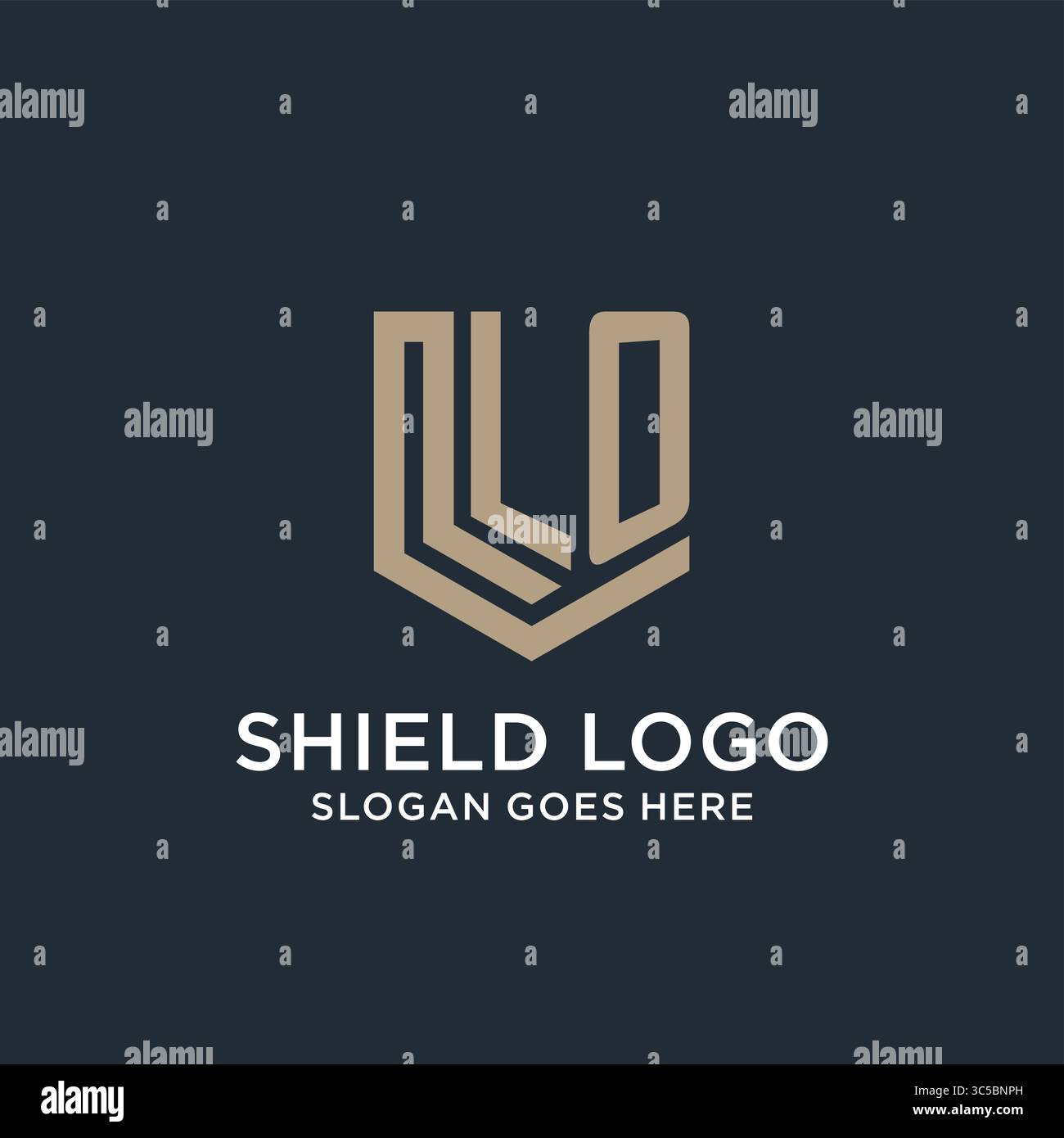 Initial LO logo shield guard shapes logo idea vector graphic vector ...