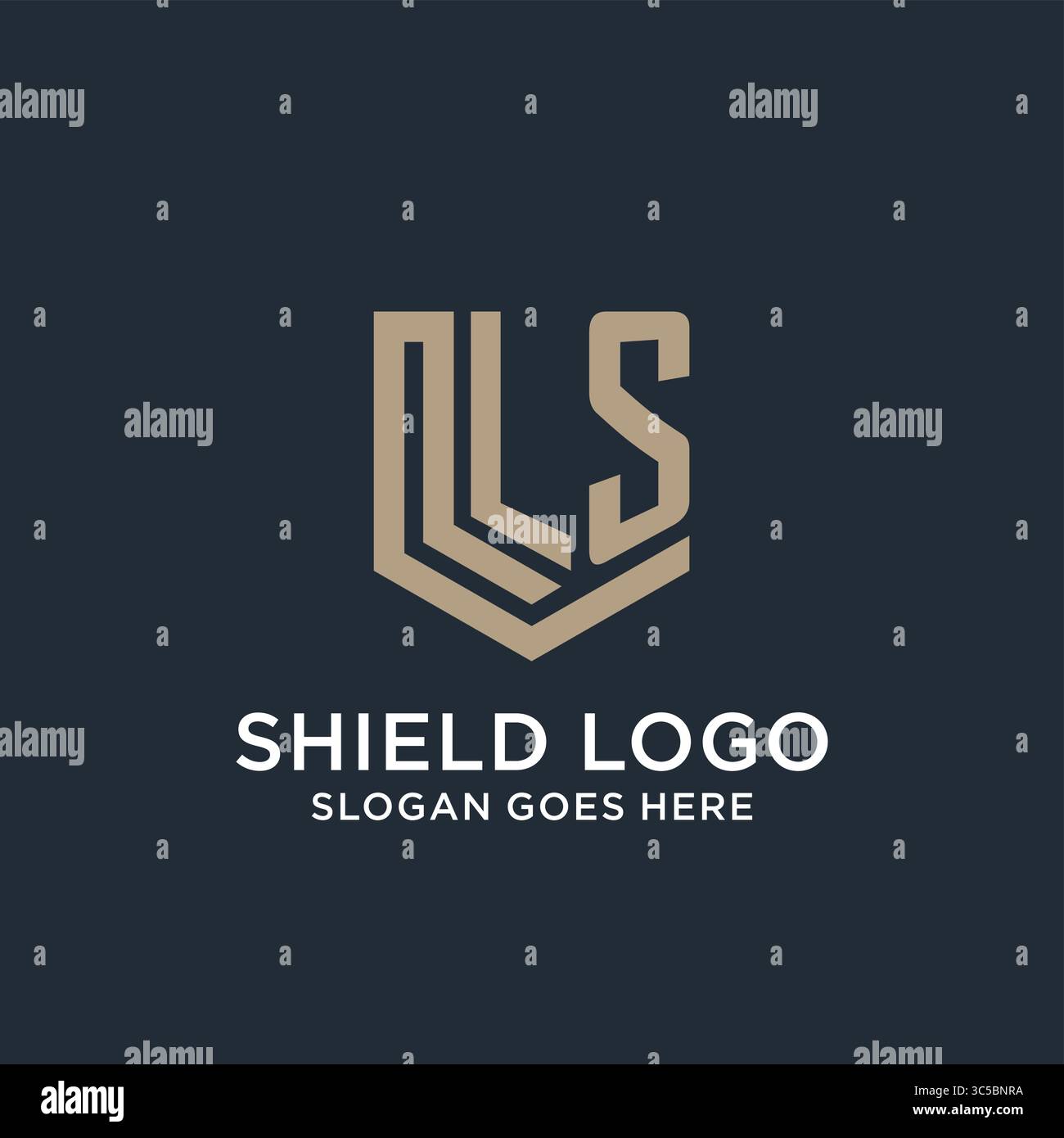 Initial LS logo shield guard shapes logo idea vector graphic vector ...