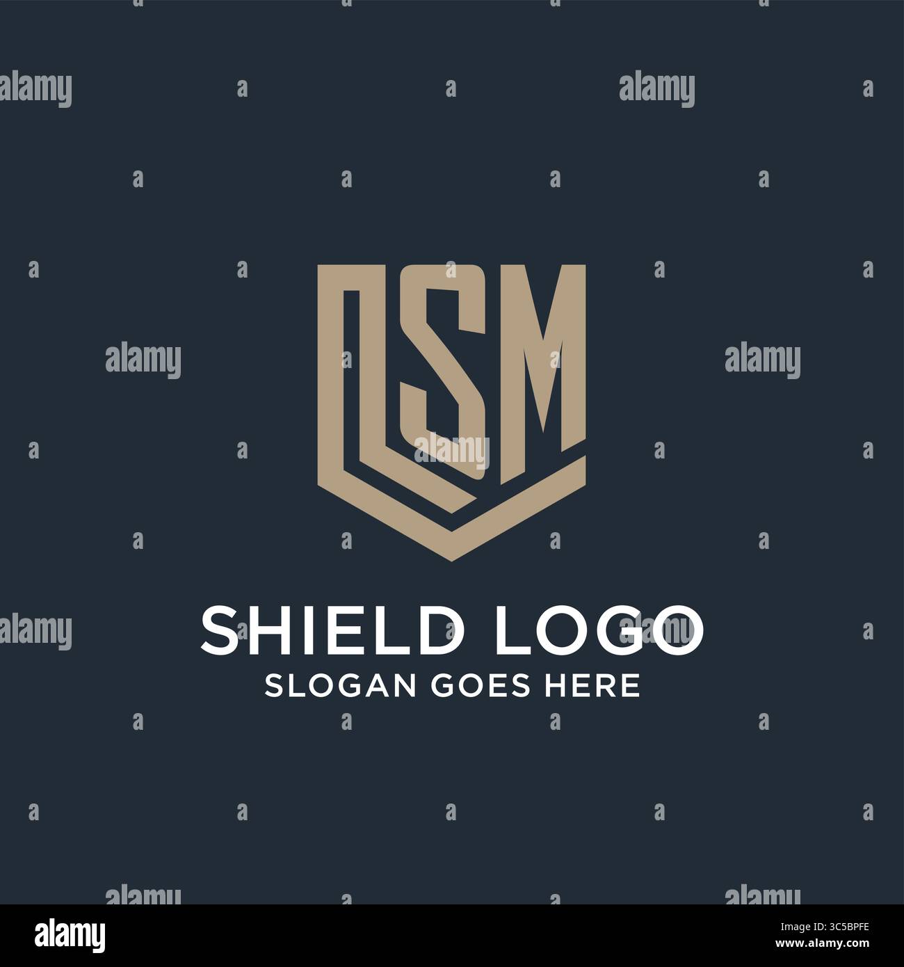 Initial SM logo shield guard shapes logo idea vector graphic vector ...