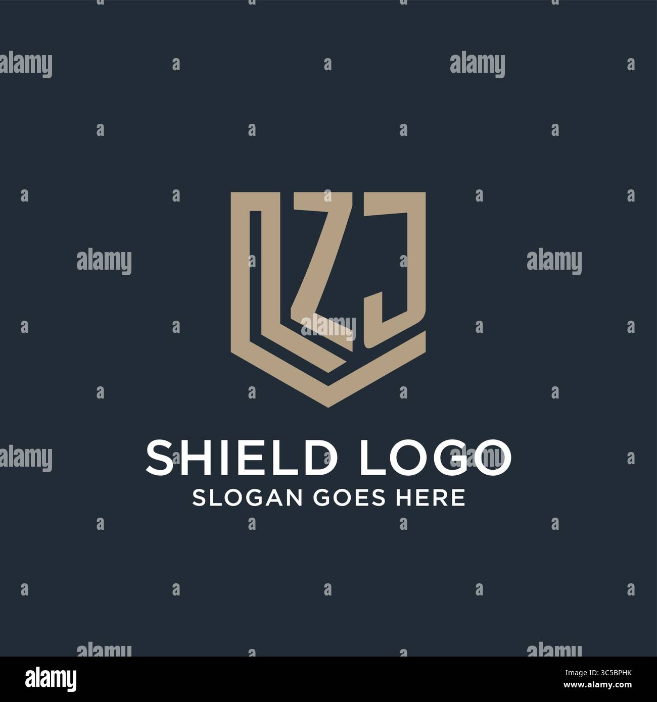 Initial ZJ logo shield guard shapes logo idea vector graphic vector ...
