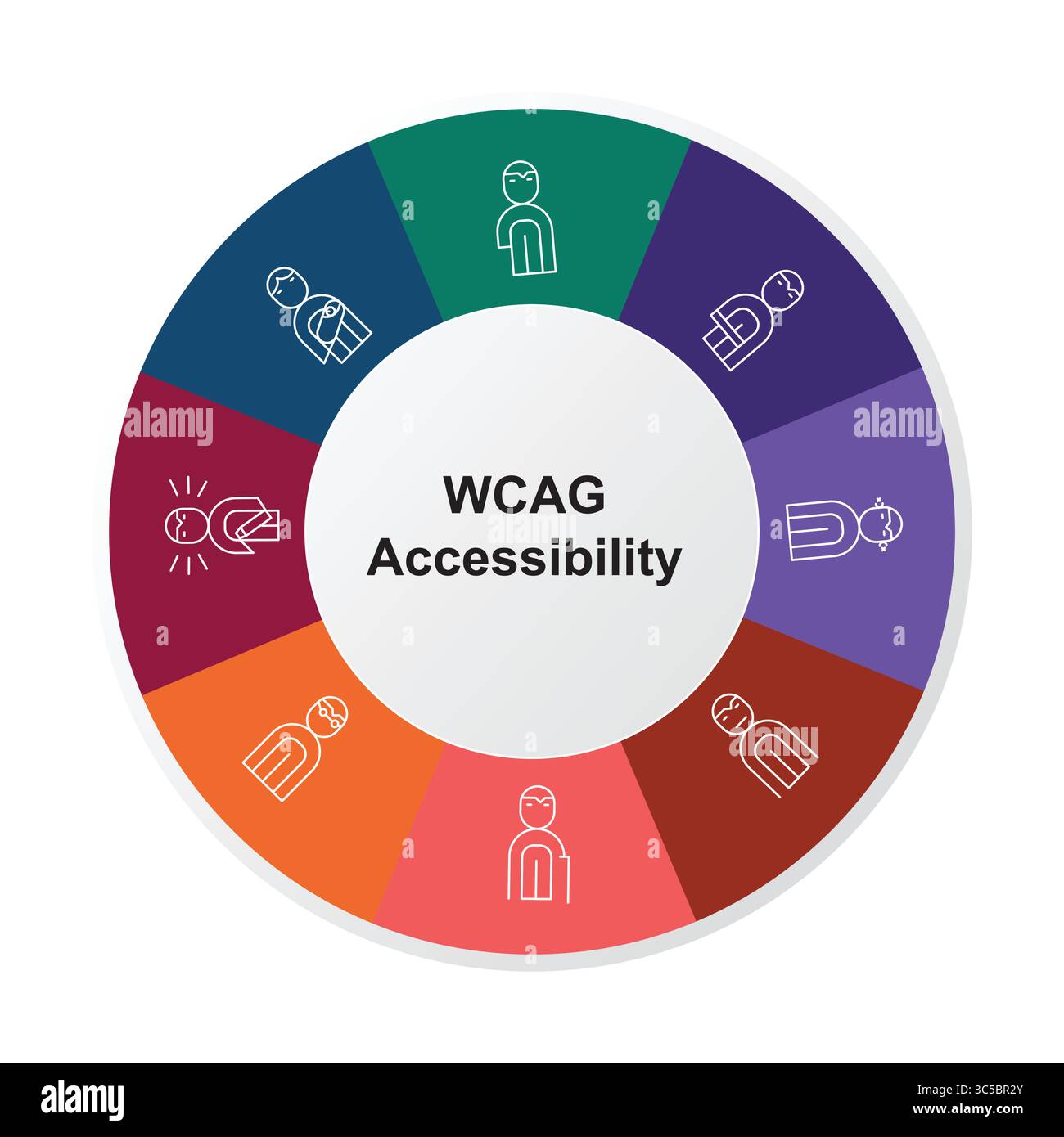 WCAG Accessibility Stroke Icon in a colorful infographics style 02 ...