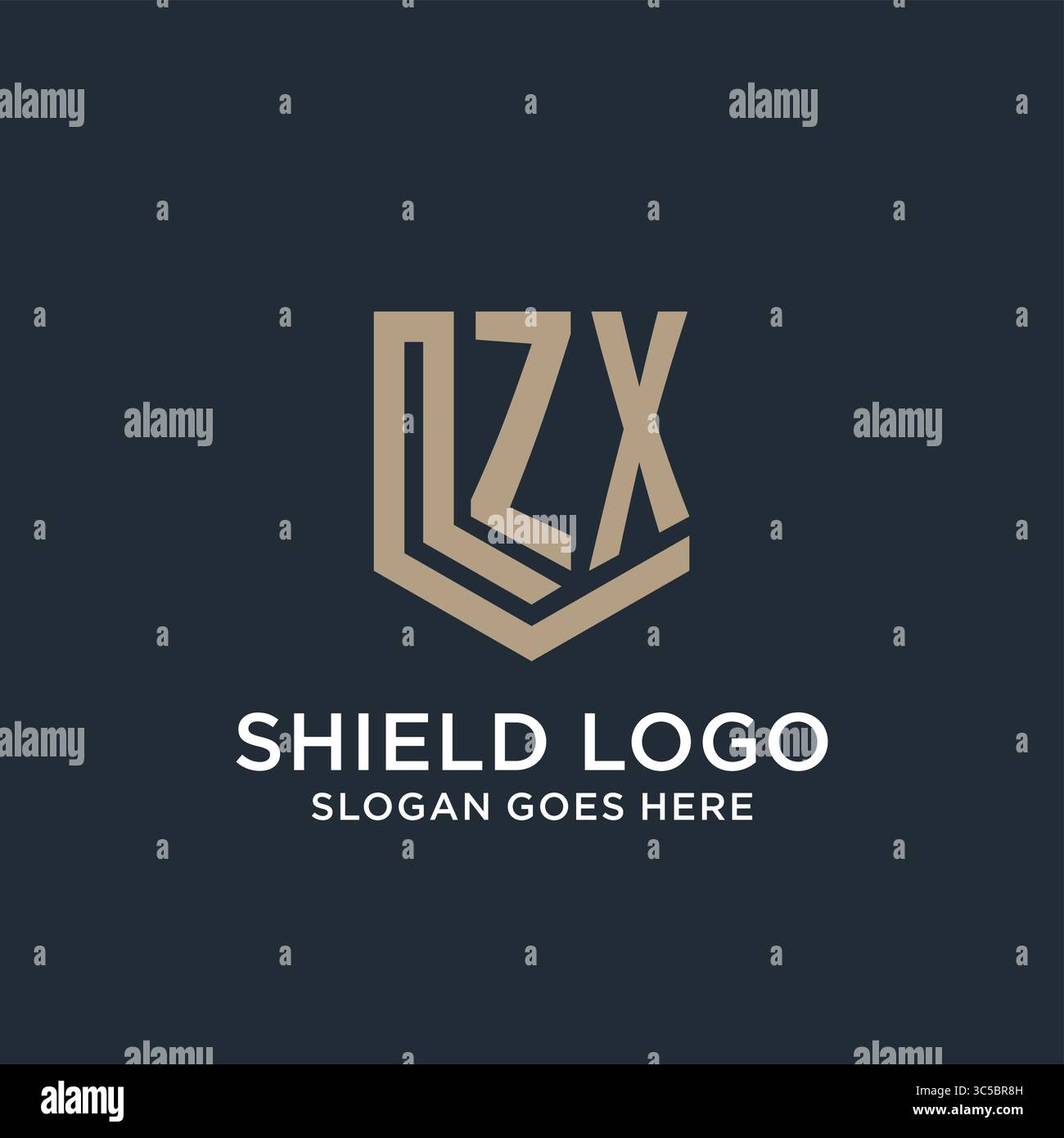 Initial ZX logo shield guard shapes logo idea vector graphic vector ...
