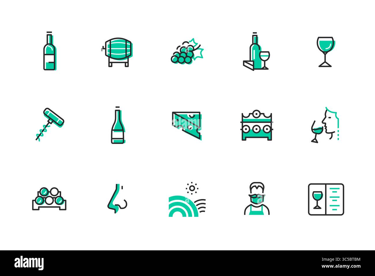 Winemaking set line design hi-res stock photography and images - Alamy