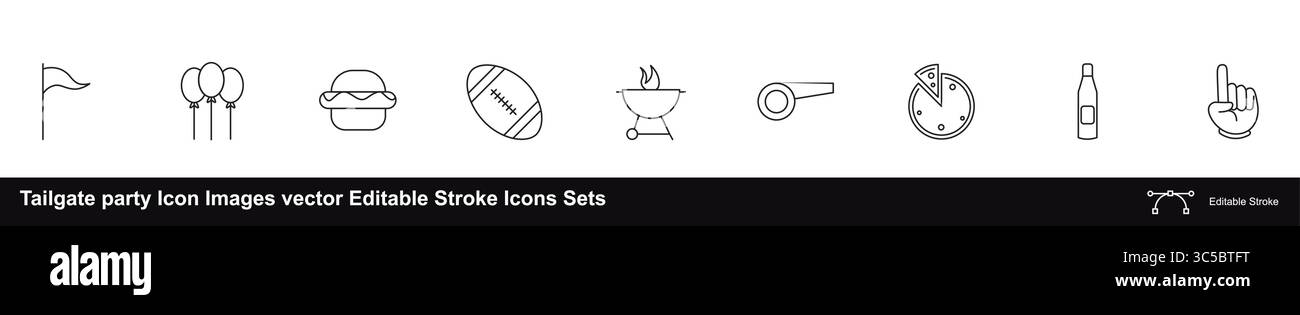 Tailgate party Icon Images vector Editable Stroke Icons Sets Stock ...