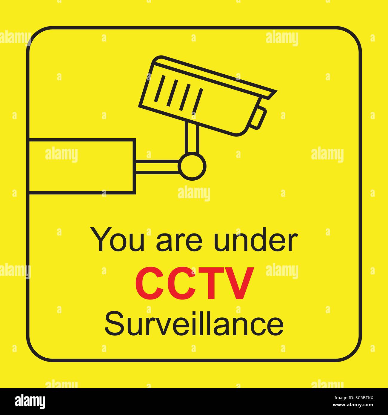CCTV Banner for print and digital usage editable stroke Stock Vector ...