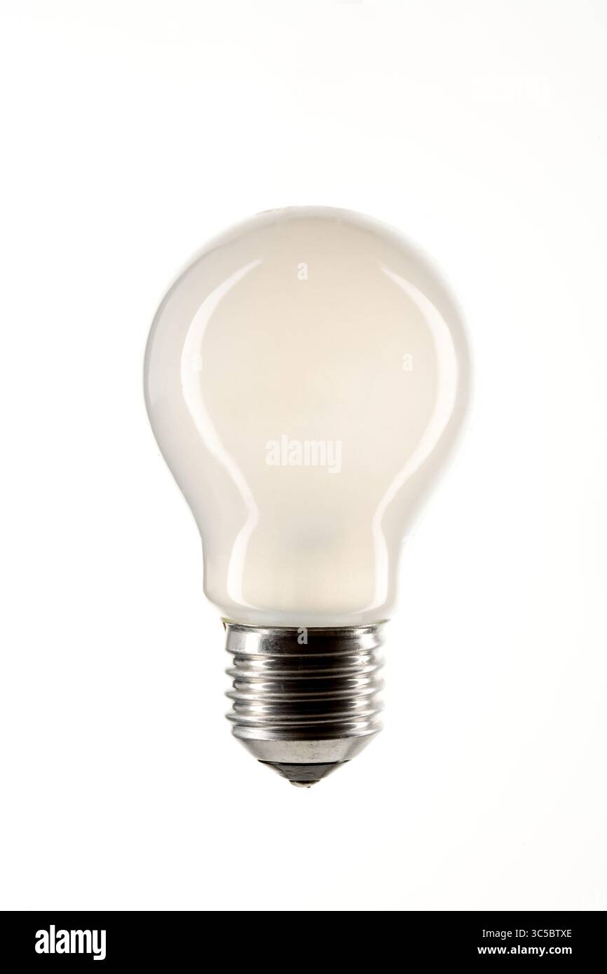 Light bulb isolated on pure white, image symbolize idea with copy space ...