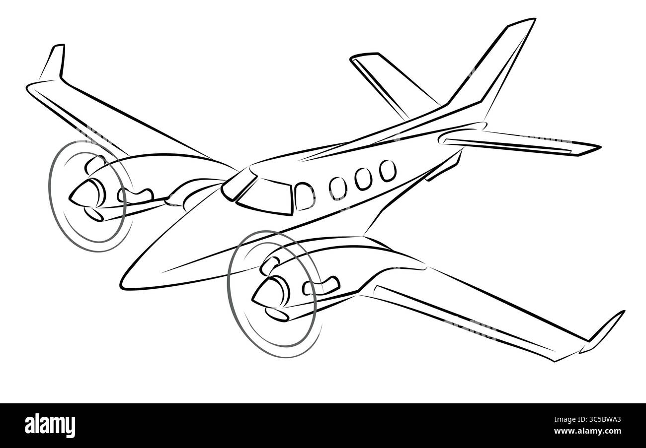 The Sketch of a passenger airliner Stock Vector Image & Art - Alamy