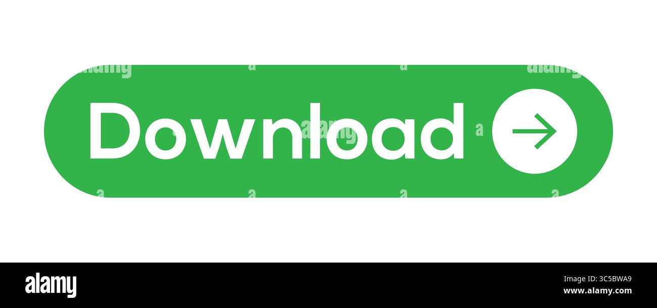 Green Download Button Icon for Website user Interface. Vector ...