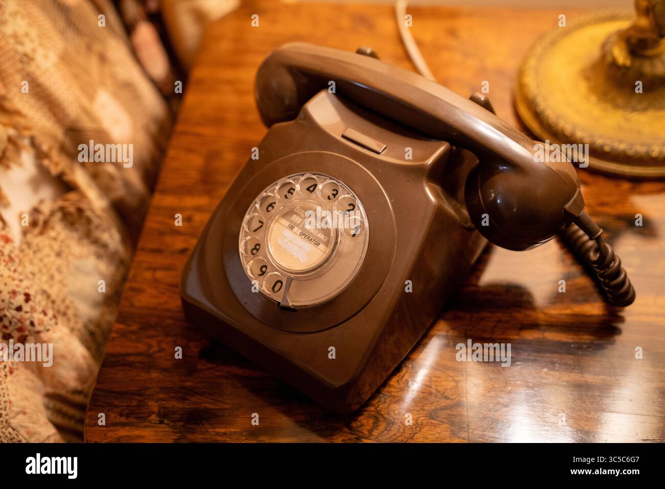 An old style telephone from the 1970s in the Hinton Ampner National ...