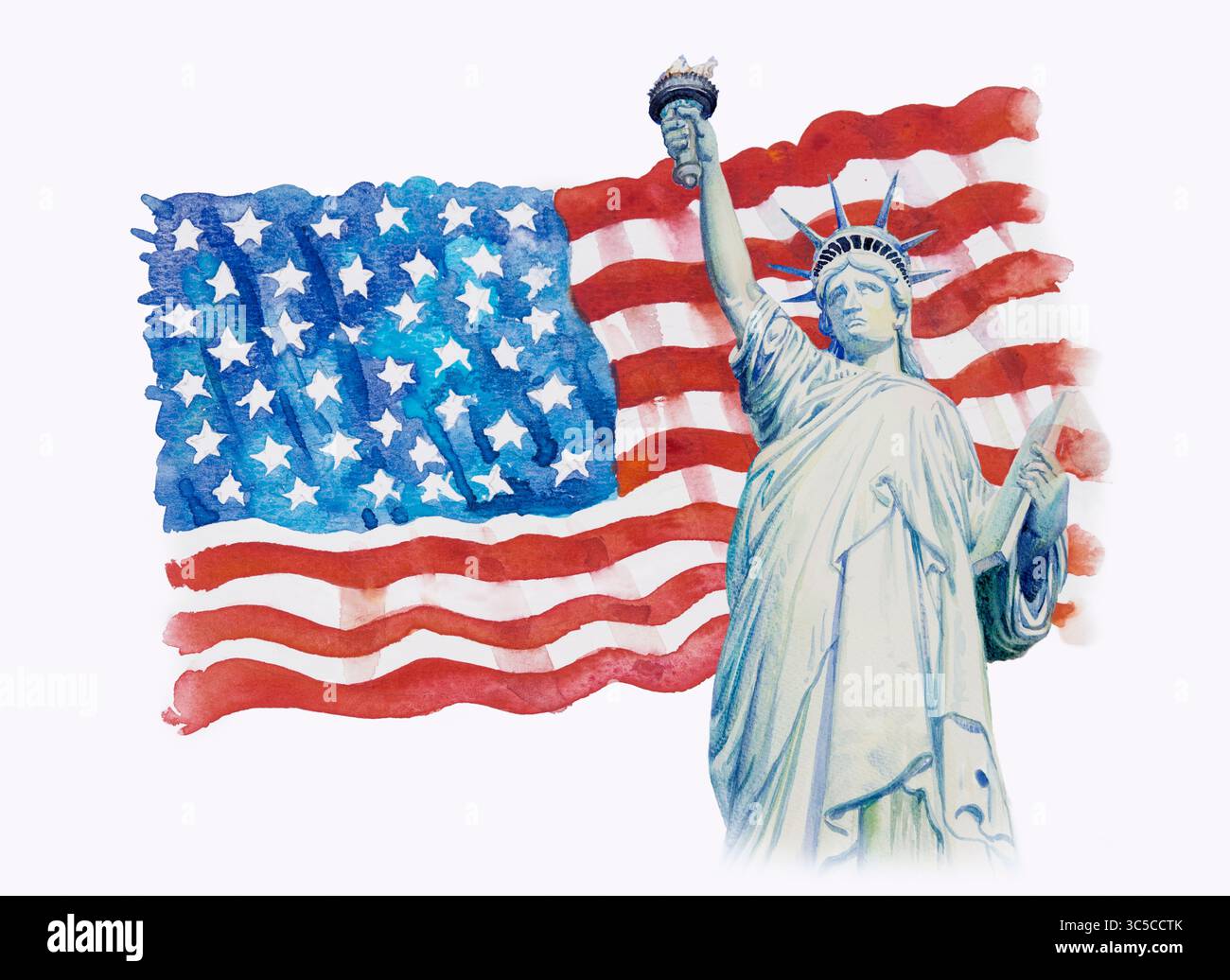 Statue liberty in flag Cut Out Stock Images & Pictures - Alamy