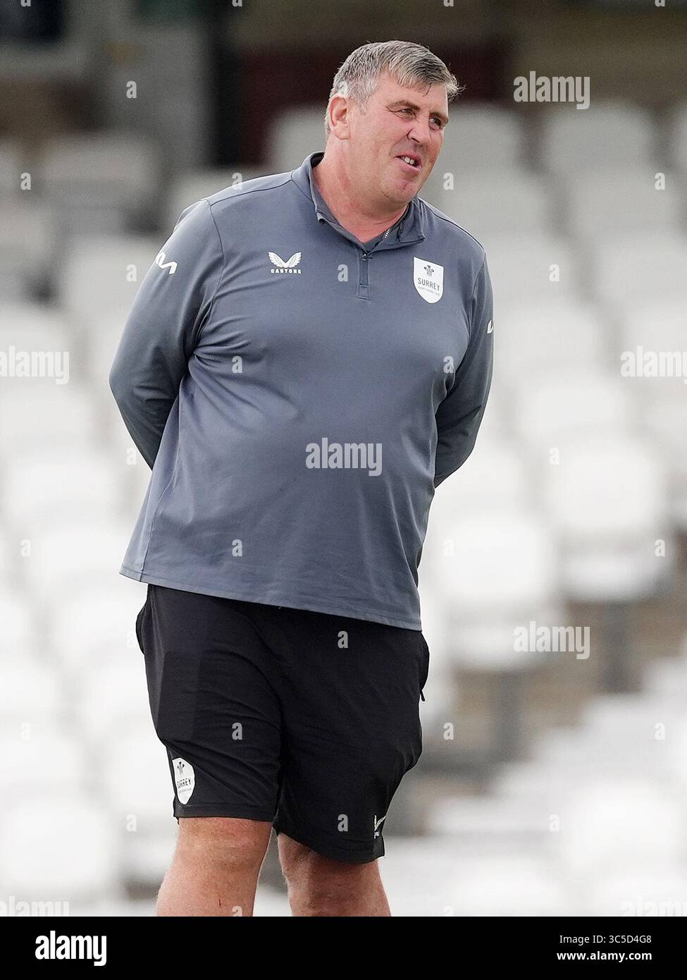 Oval head groundsman Lee Fortis during a nets session at the Kia Oval ...