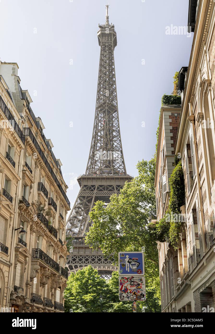 France, Paris - May 03, 2025 - A back alley in Paris showcasing the ...