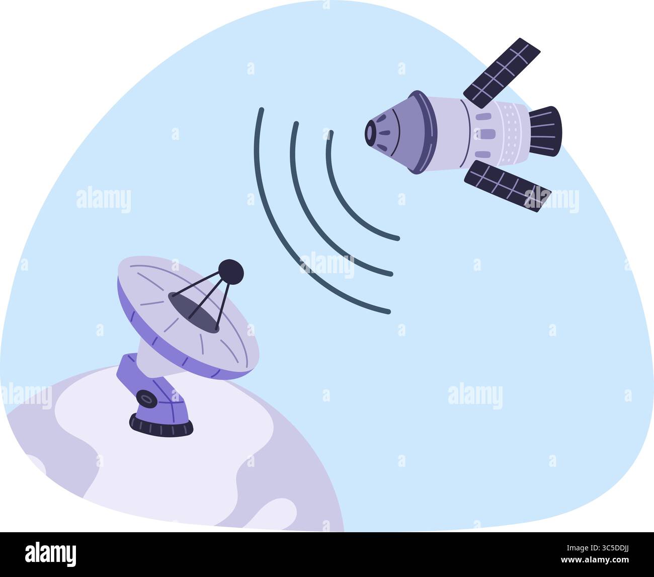 Satellite signal or telecommunications network. Transmission wave ...