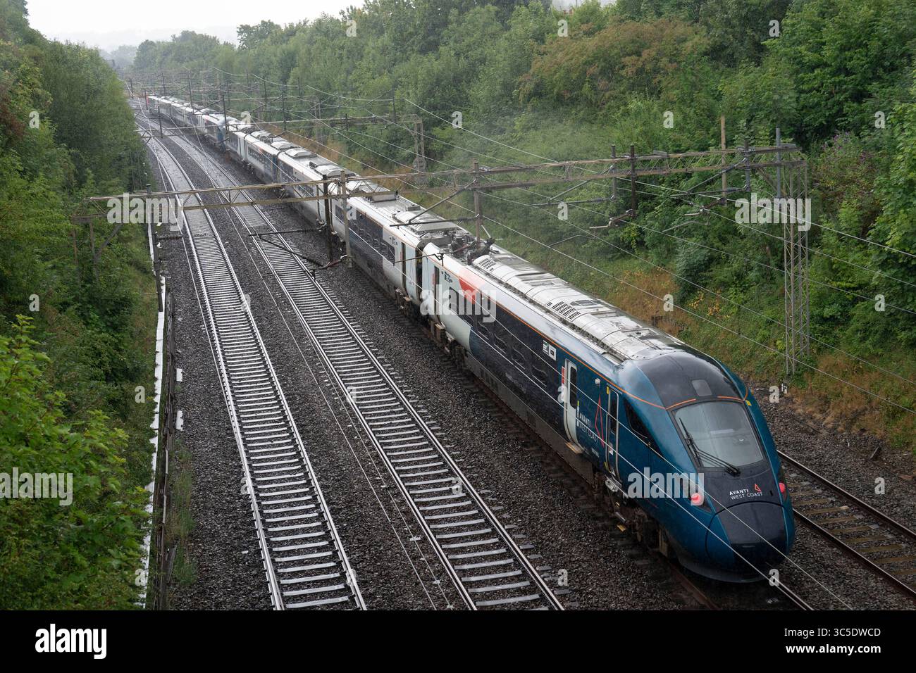 BERKHAMSTED - JULY 30: An Avanti West Coast train is stopped after a ...