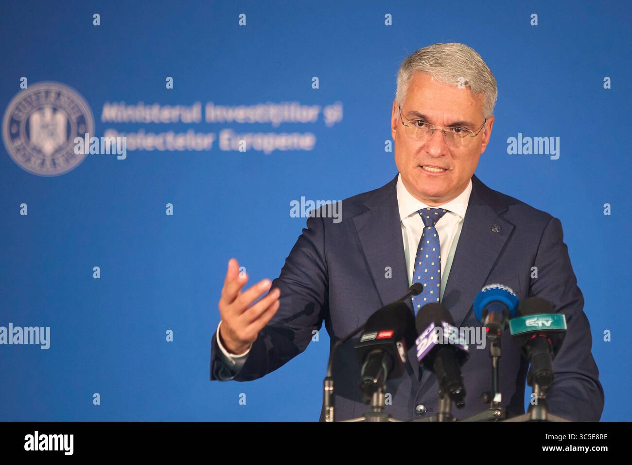 Bucharest, Romania. 30th July, 2025: Dragos Pislaru, Romanian Minister ...