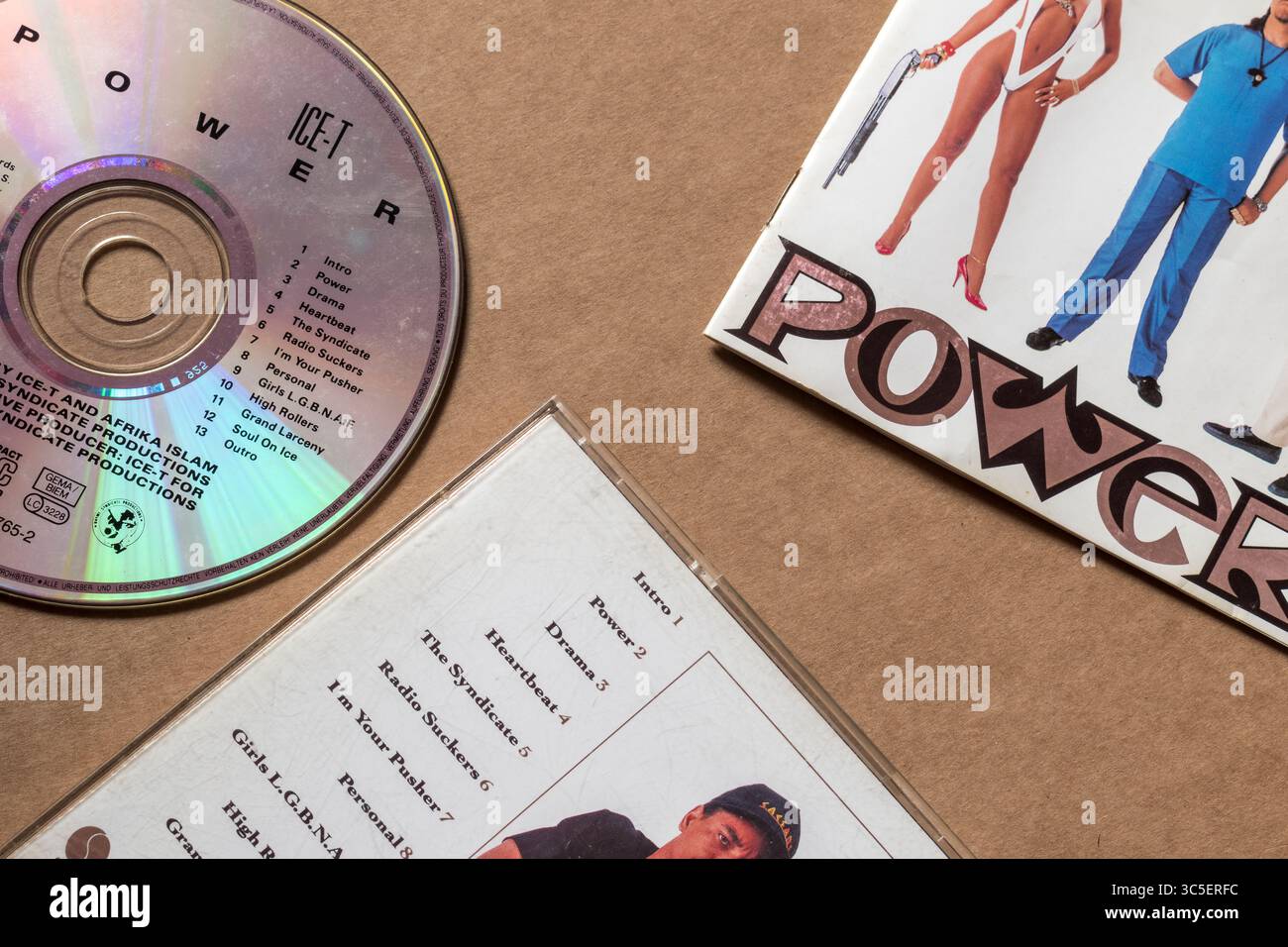 Ice-T 'Power' CD with album cover and featured tracklist, isolated on ...