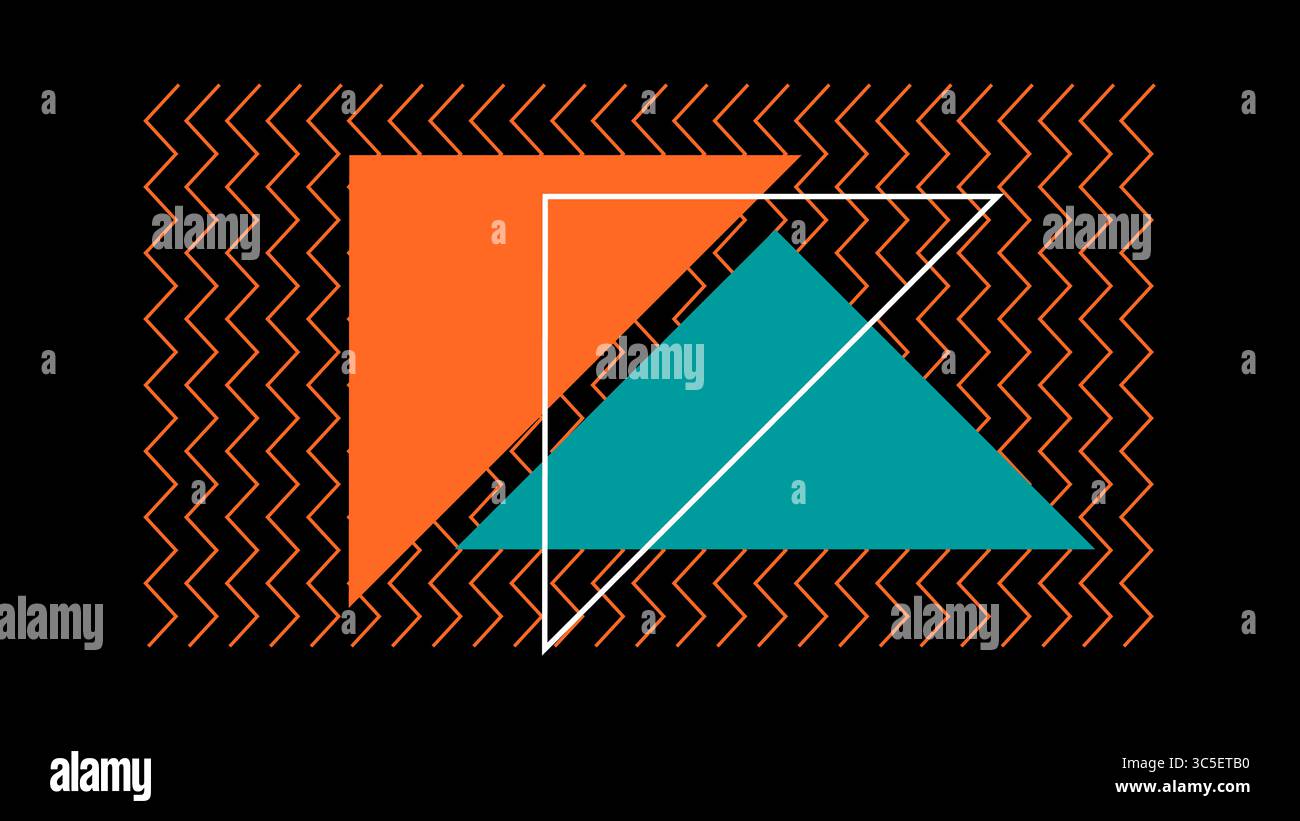 Minimal Triangle Composition with Zigzag Lines Stock Photo - Alamy