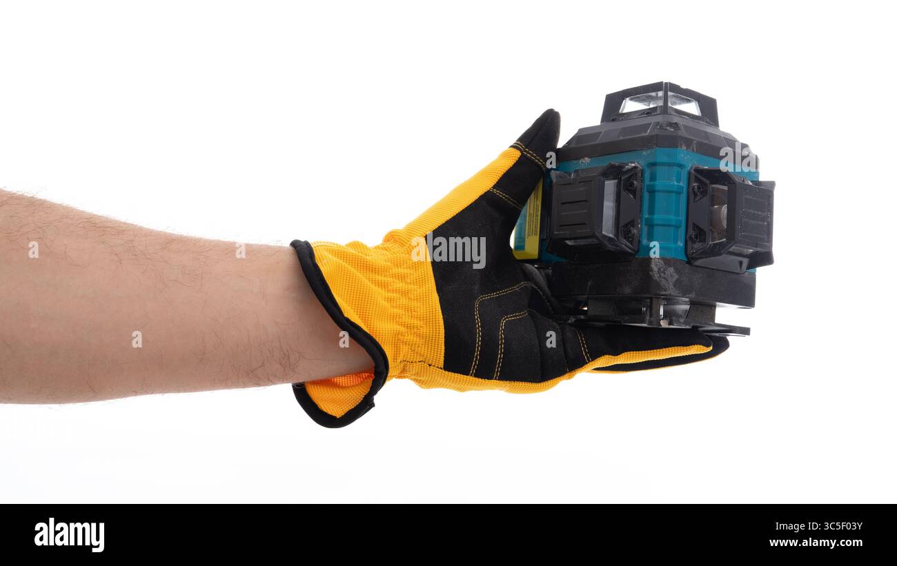 Worker laser level tool hi-res stock photography and images - Alamy