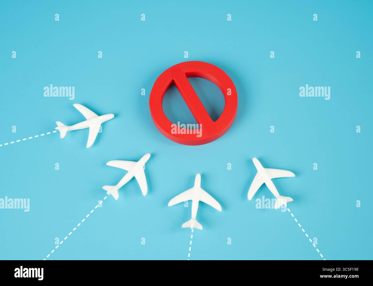 Passenger planes approach the no-fly zone. Geopolitical conflict ...