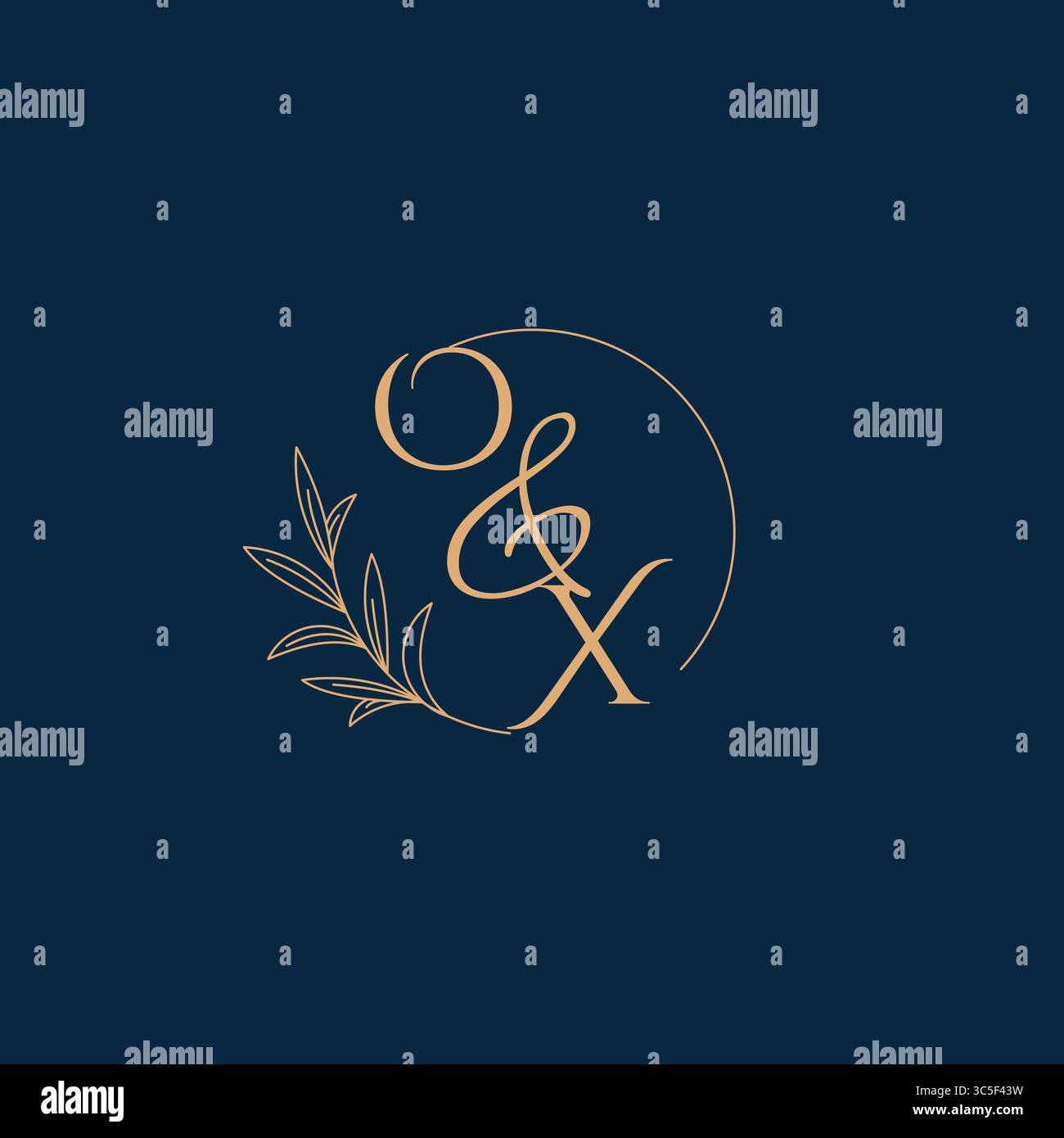 OX Initial Wedding Monogram Logo with Minimalistic Style vector graphic ...