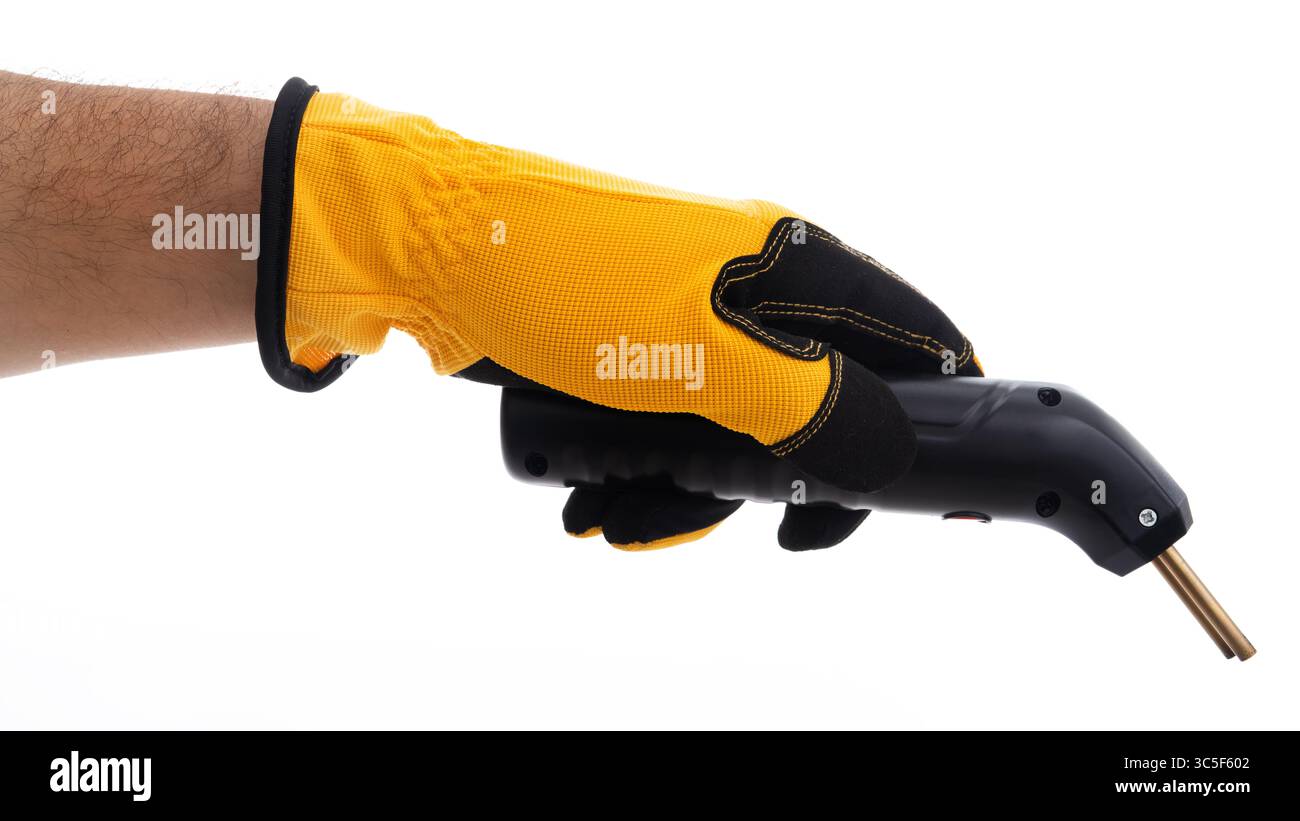 Gloved hand holding welding hi-res stock photography and images - Alamy