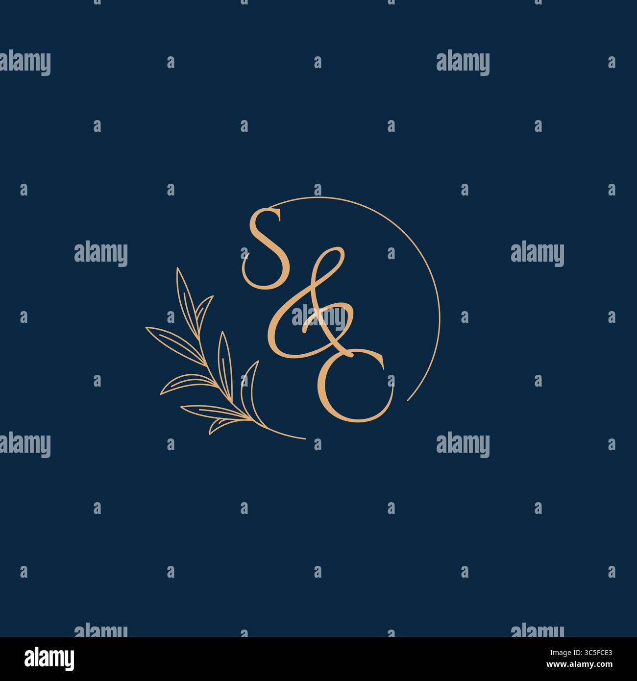 SC Initial Wedding Monogram Logo with Minimalistic Style vector graphic ...