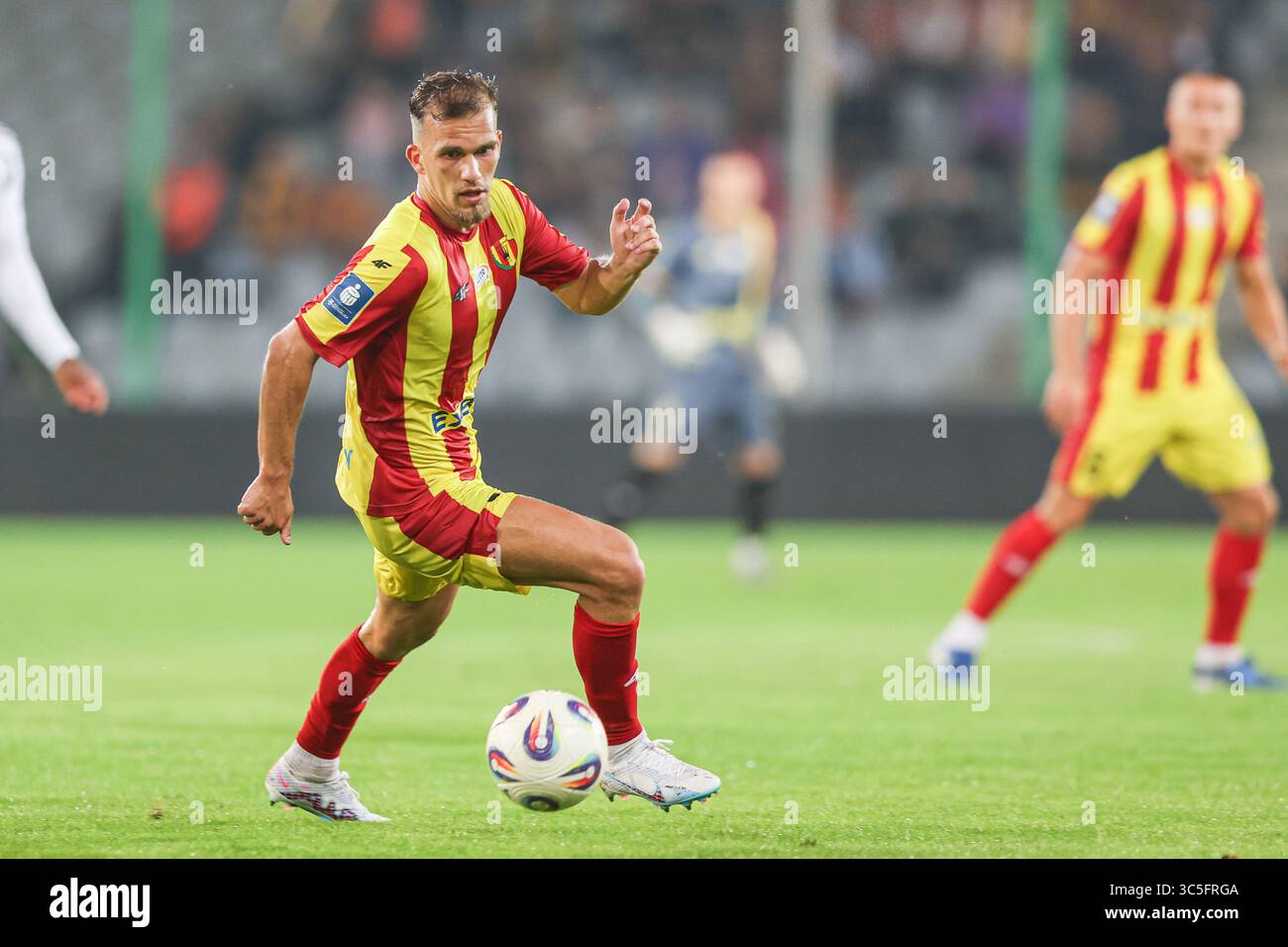 Martin Remacle of Korona Kielce seen in action during the Polish League ...