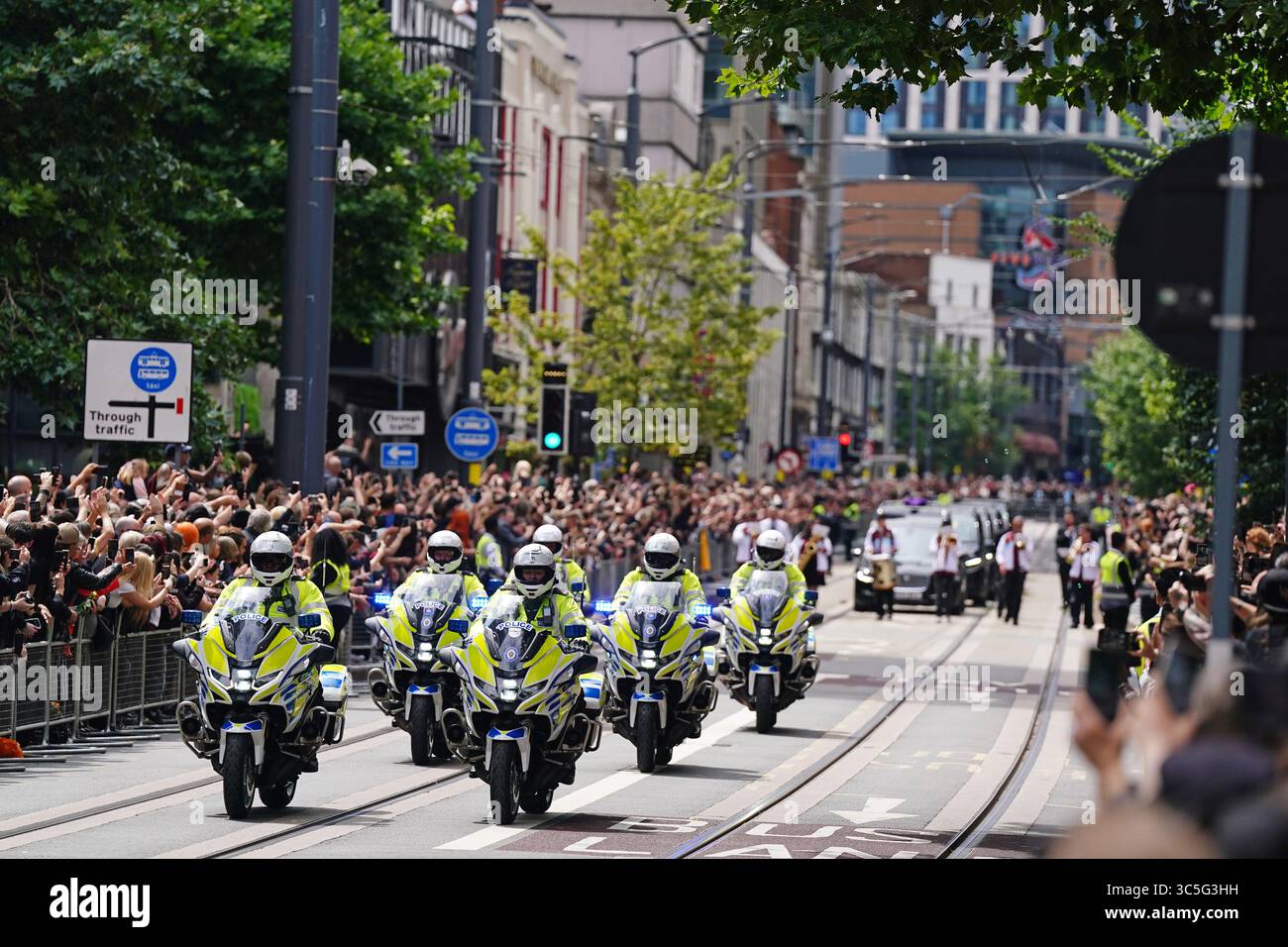 The funeral cortege of Black Sabbath frontman Ozzy Osbourne travels ...