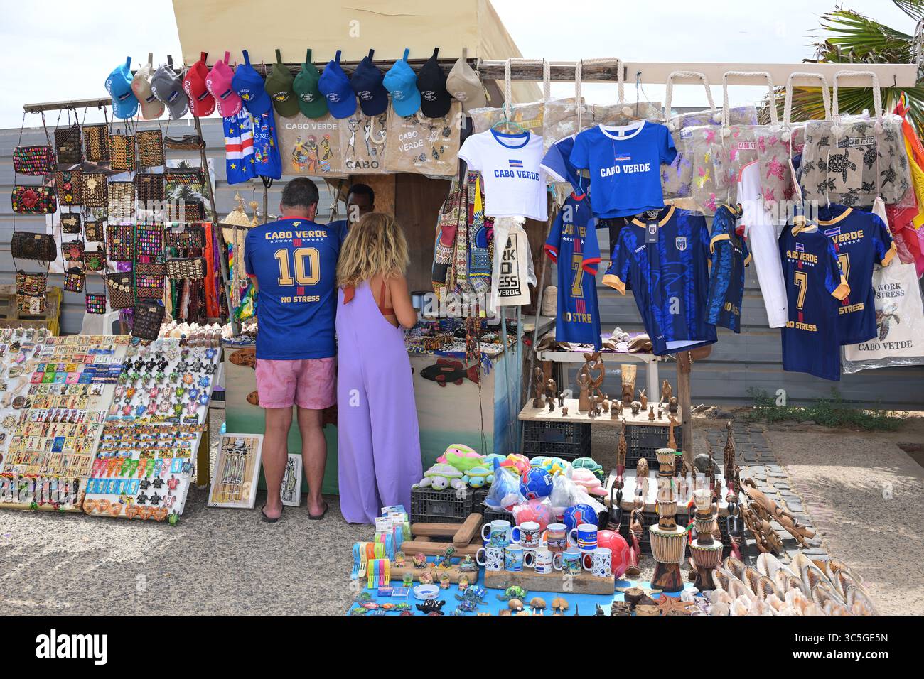 A market stall in Santa Maria Sal Island Cape Verde Africa Stock Photo ...
