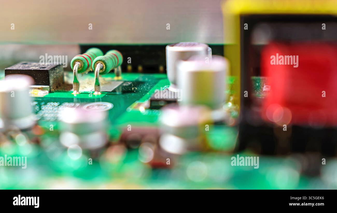 resistors on electronic circuit board Stock Photo - Alamy