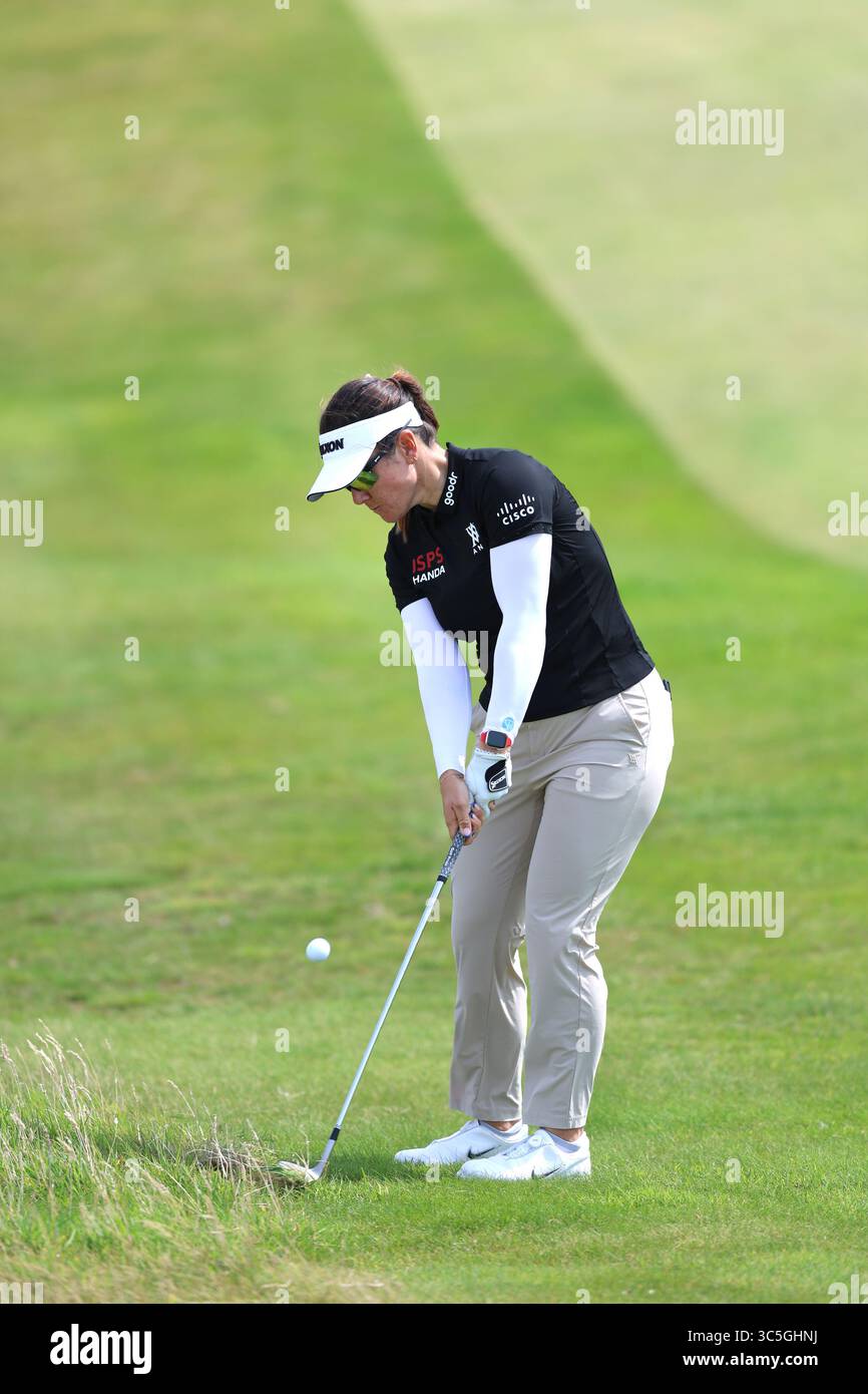 Australia's Hannah Green on the fairway at Royal Porthcawl Golf Cub ...