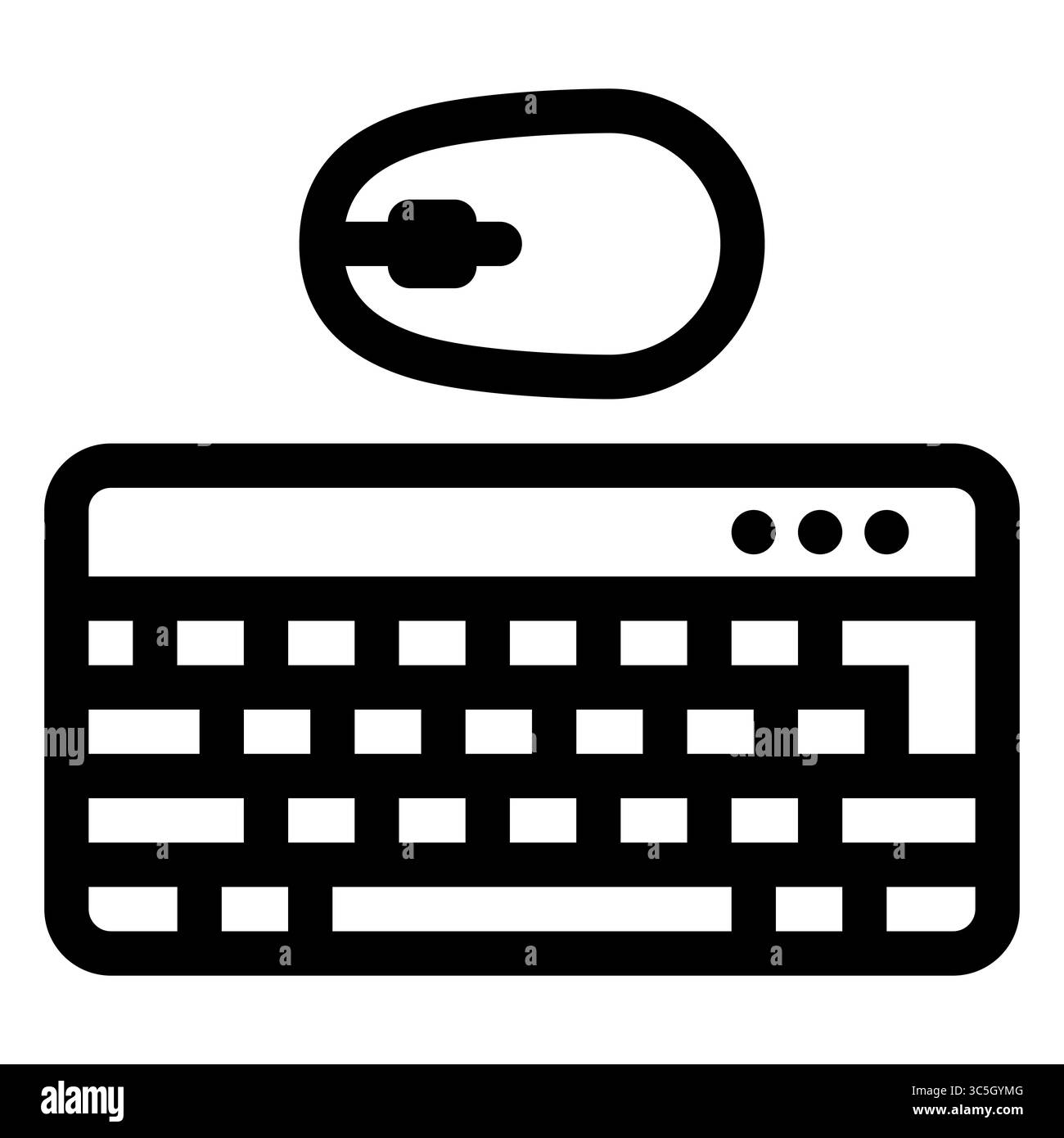 Computer keyboard and mouse kit icon. Peripheral equipment. PC hardware ...