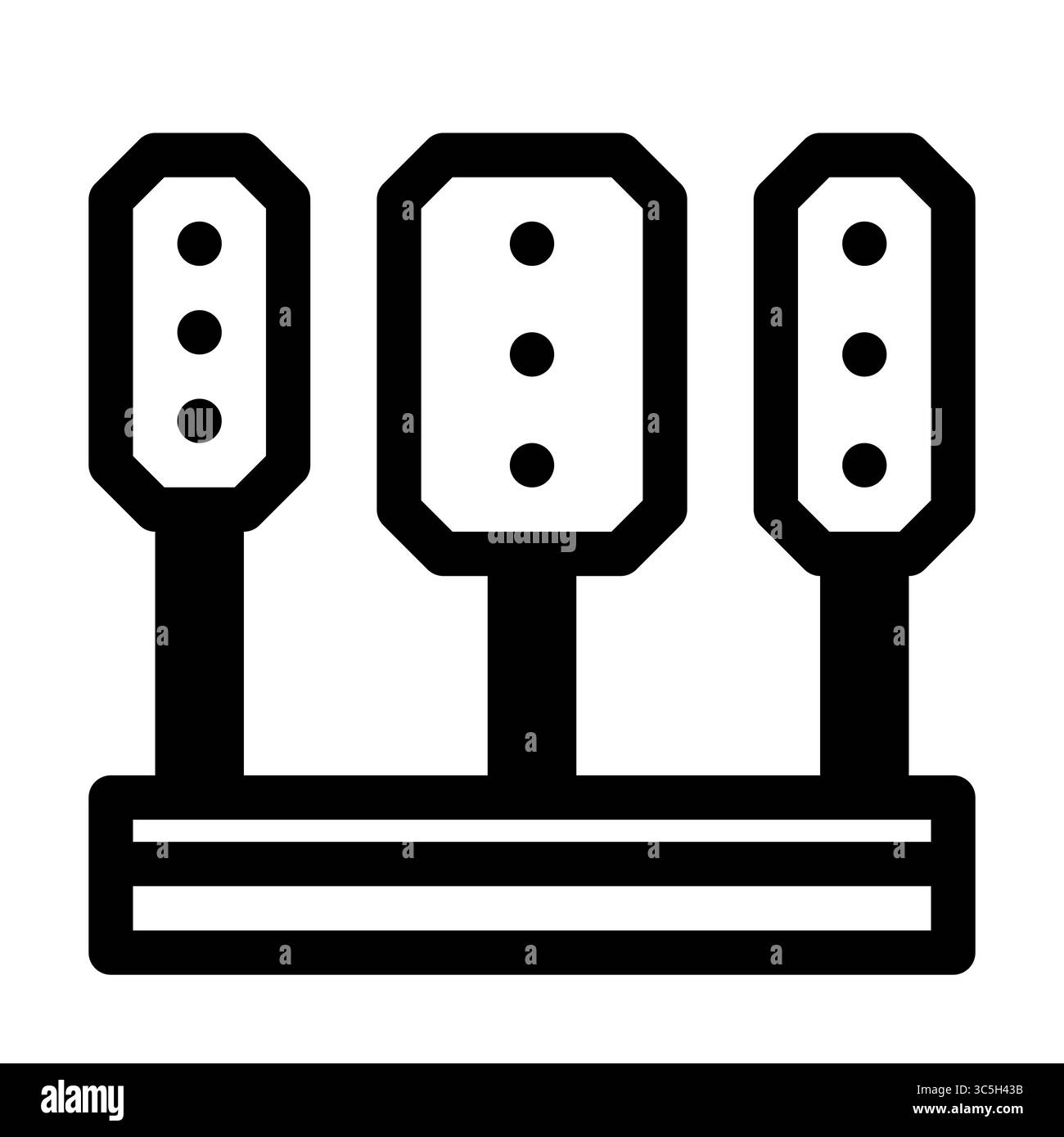 Racing Simulator pedal set icon. sim racing gas brake, clutch pedals. Outline style. 48x48 px ...