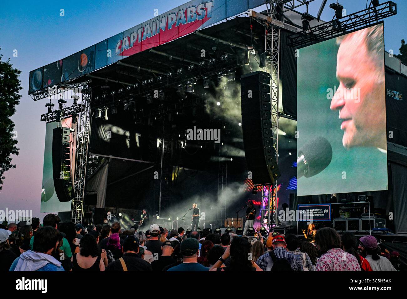 Death Cab For Cutie performing on stage at Project Pabst festival, Tom ...