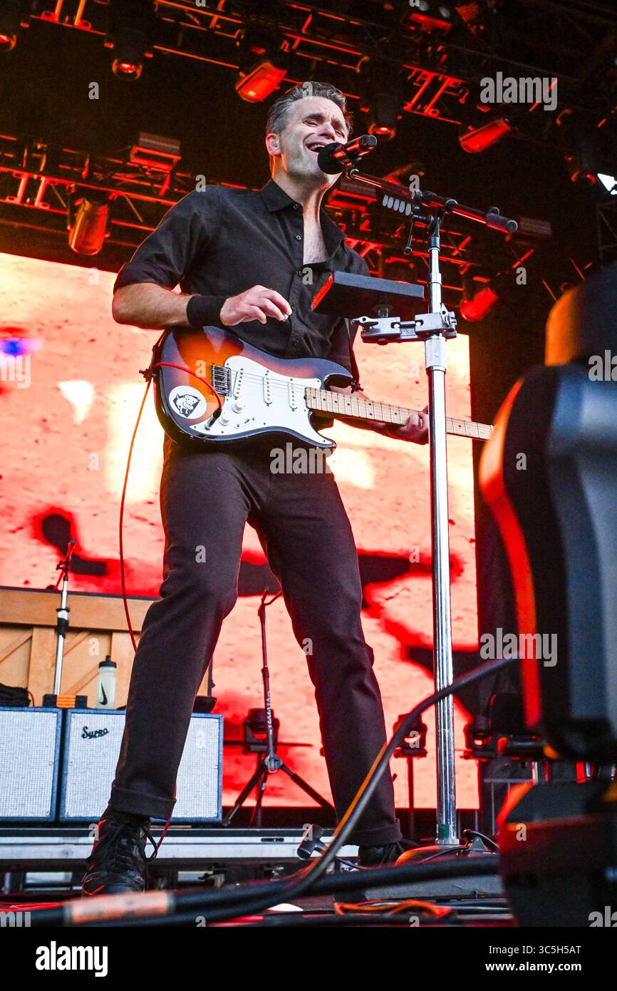 Ben Gibbard of Death Cab For Cutie performing on stage at Project Pabst ...